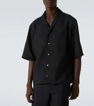 Alexander McQueen Skull Jacquard Bowling Shirt - Black