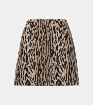 Rixo Mariah Leopard-print Miniskirt - Brown