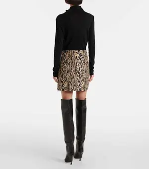 Rixo Mariah Leopard-print Miniskirt - Brown
