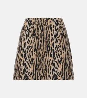 Rixo Mariah Leopard-print Miniskirt - Brown