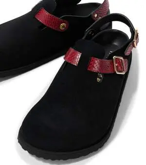 BIRKENSTOCK Tokio Cazador Suede Clogs - Red