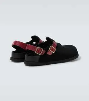 BIRKENSTOCK Tokio Cazador Suede Clogs - Red