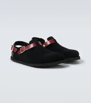 BIRKENSTOCK Tokio Cazador Suede Clogs - Red