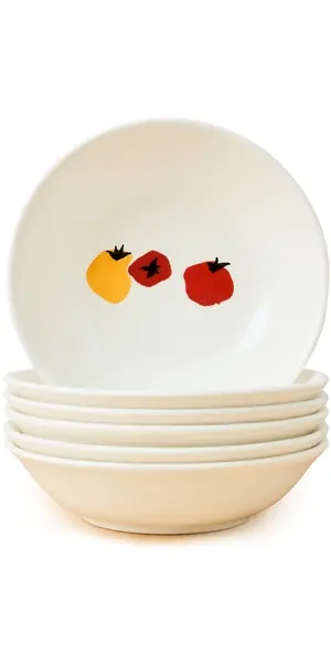 ZAFFERANO Deep Plate Set Of 6 - Tomato