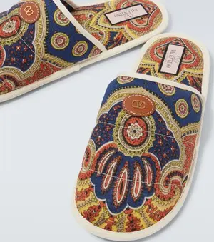 Valentino Garavani Paisley Denim Slides