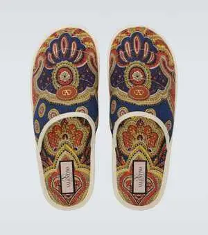 Valentino Garavani Paisley Denim Slides