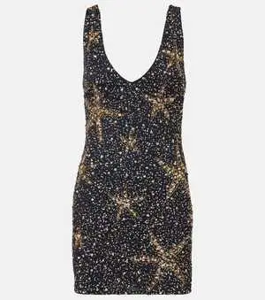 Rixo Star Fish Sequined Mini Dress
