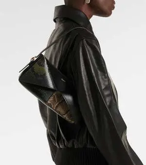 Coperni Snake-effect Leather Shoulder Bag - Black
