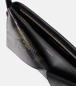 Coperni Snake-effect Leather Shoulder Bag - Black