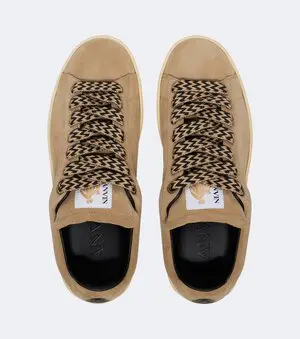LANVIN Curb Lite Suede Sneakers - Beige