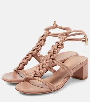 GIANVITO ROSSI Leather Sandals - Beige