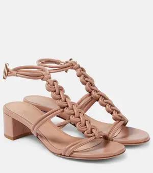 GIANVITO ROSSI Leather Sandals - Beige