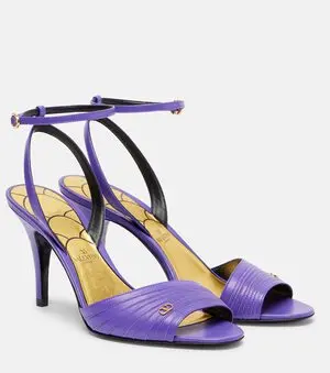 Valentino Garavani Ladycrush 85 Leather Sandals - Purple