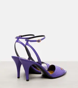 Valentino Garavani Ladycrush 85 Leather Sandals - Purple