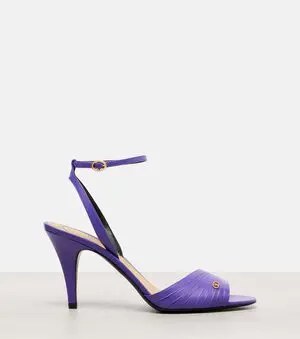 Valentino Garavani Ladycrush 85 Leather Sandals - Purple