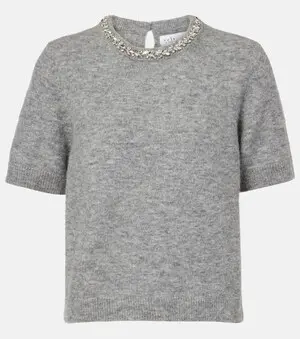 Velvet By Graham & Spencer Layton Embellished Top - Grey