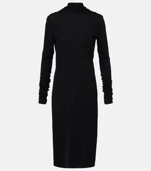 TOTEME Draped Jersey Midi Dress - Black