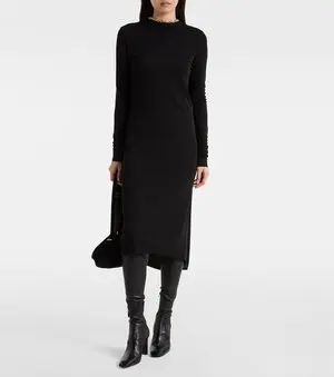TOTEME Draped Jersey Midi Dress - Black