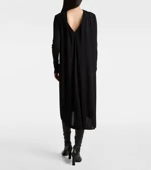 TOTEME Draped Jersey Midi Dress - Black