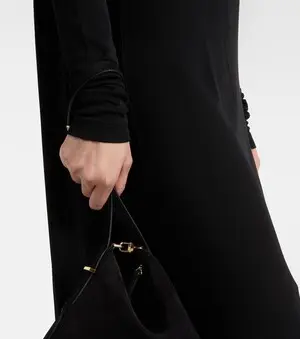 TOTEME Draped Jersey Midi Dress - Black