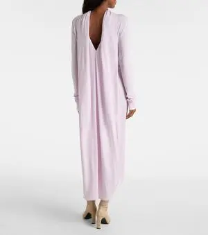 TOTEME Draped Jersey Midi Dress - Purple