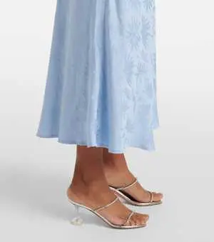Rixo Sandrine Floral Jacquard Midi Dress - Blue
