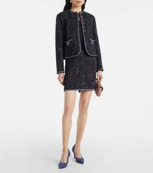 GIANVITO ROSSI 85 Bouclé Pumps - Blue