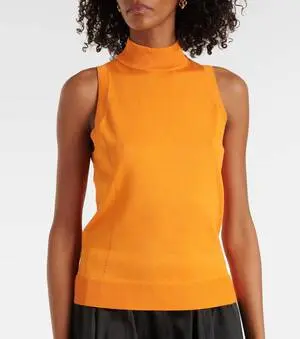 Carolina Herrera Knitted Silk And Cotton Turtleneck Top