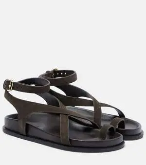 A.emery Jalen Slim Suede Sandals - Brown