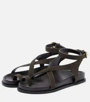 A.emery Jalen Slim Suede Sandals - Brown