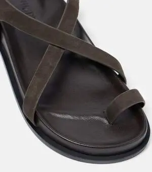 A.emery Jalen Slim Suede Sandals - Brown