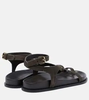 A.emery Jalen Slim Suede Sandals - Brown