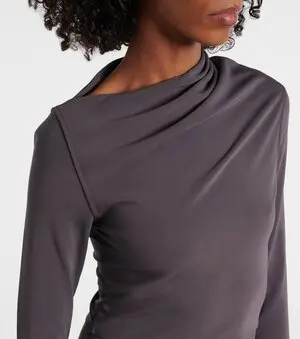 TOTEME Draped Jersey Midi Dress - Grey