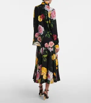 Dolce & Gabbana Floral Silk-blend Charmeuse Shirt