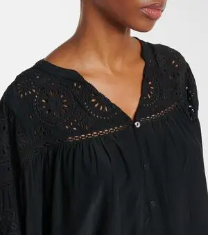 Velvet By Graham & Spencer Libby Open-knit Blouse - Black