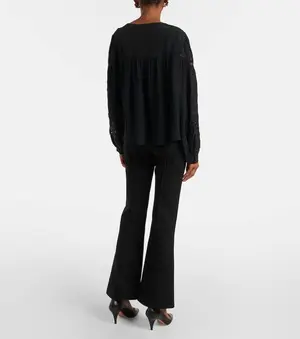 Velvet By Graham & Spencer Libby Open-knit Blouse - Black
