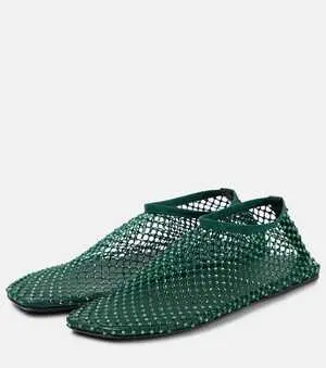 Christopher Esber Minette Crystal-embellished Flats - Green