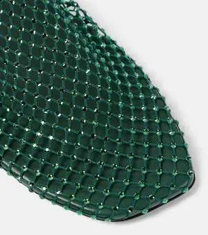 Christopher Esber Minette Crystal-embellished Flats - Green