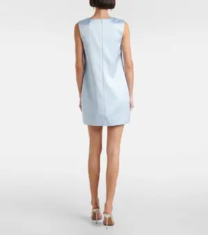 SELF-PORTRAIT Floral-appliqué Satin Minidress