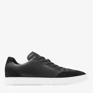 JIMMY CHOO Diamond Light Flex Leather Trainers - Black
