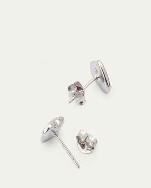 JAN LESLIE Heart Stud Earrings - Mop/silver