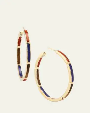 JAN LESLIE Jan Leslie Inside Out Gemstone Hoop Earrings Multi