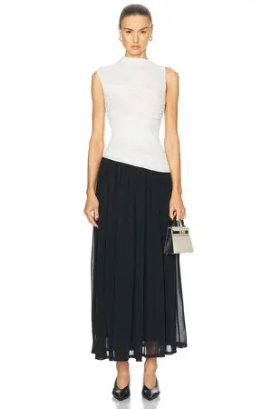NICHOLAS Odila Sleeveless Twisted Maxi Dress - Ivory & Black