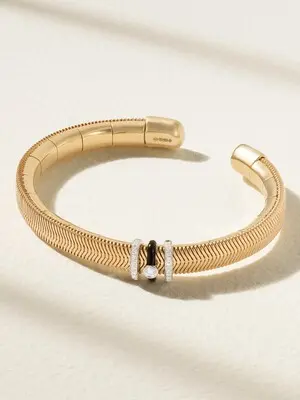 Nikos Koulis 18-karat Diamond And Enamel Bracelet - Gold