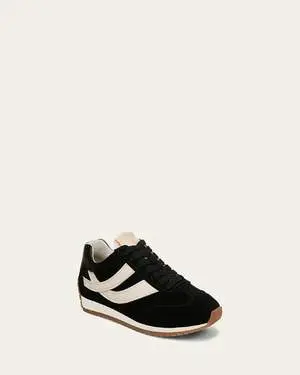 Vince Mix Leather Trainer Sneakers - Black