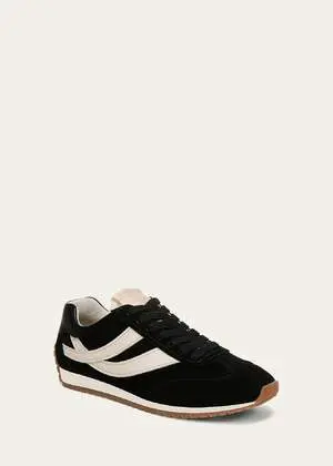 Vince Mix Leather Trainer Sneakers - Black