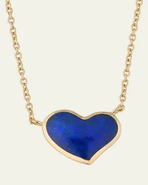 JAN LESLIE Heart Shaped Gemstone Pendant Necklace