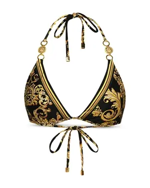 L'Agence Annabelle Baroque Triangle Bikini Top - Black