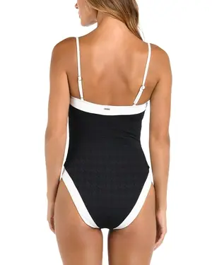 L'Agence Tory Bandeau One Piece Swimsuit - Black