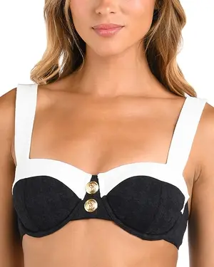 L'Agence Alexandria Bikini Top - Black